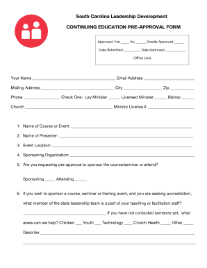 Fillable Online CEC Pre-Approval Form Fax Email Print - pdfFiller