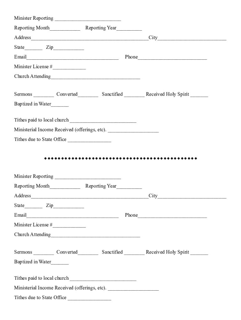 Fillable Online 11+ Church Monthly Report Templates in PDFDOCFree ...
