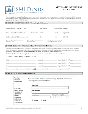 Fillable Online Automatic Investment Plan: How to Make Investing Easy ...