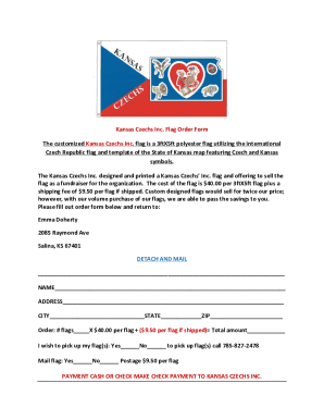 Fillable Online Czech Flag Order Form Fax Email Print - pdfFiller