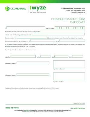Fillable Online iwyze gap cover claim form Fax Email Print - pdfFiller