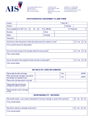 Fillable Online PDF Commercial hull and boat claim form - ANU Policy ...