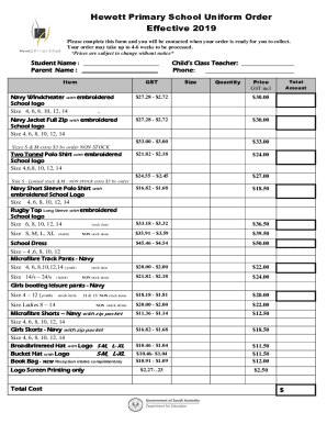 Fillable Online UNIFORM ORDER FORM - Heights School Fax Email Print ...