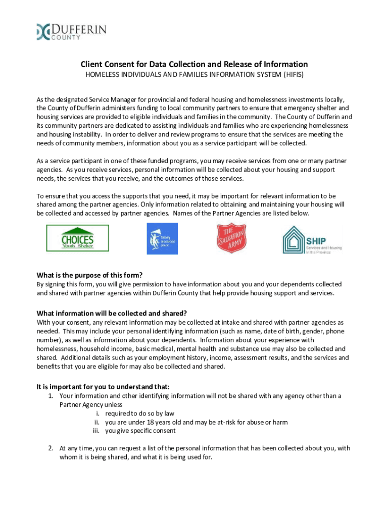 Fillable Online Client Consent for Data Collection and Release of ...