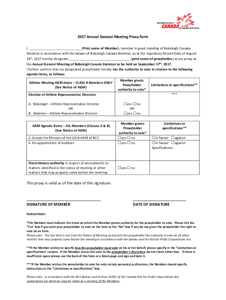 Fillable Online Proxy Form - Sample Template to Fill out - Word and ...
