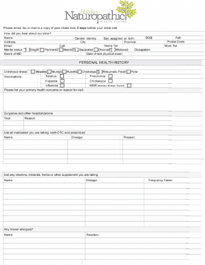 Fillable Online CANNABIS CARE INTAKE FORM Fax Email Print - pdfFiller