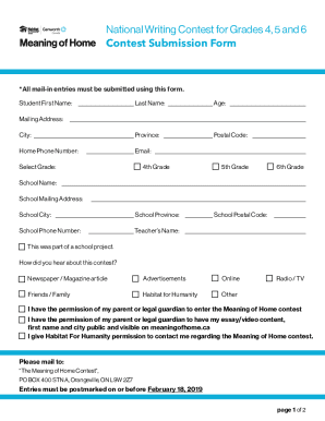Fillable Online Contest Submission Form - Meaning of Home Fax Email ...