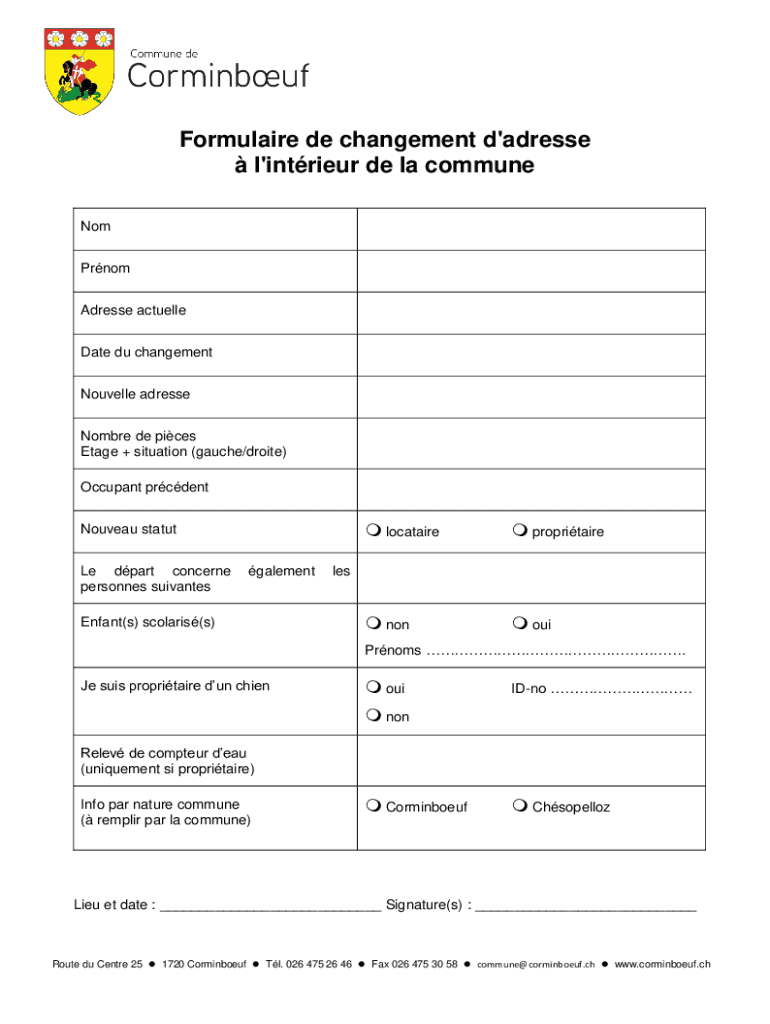 Remplissable En Ligne OCPM - Formulaire C - Annonce de changement d ...