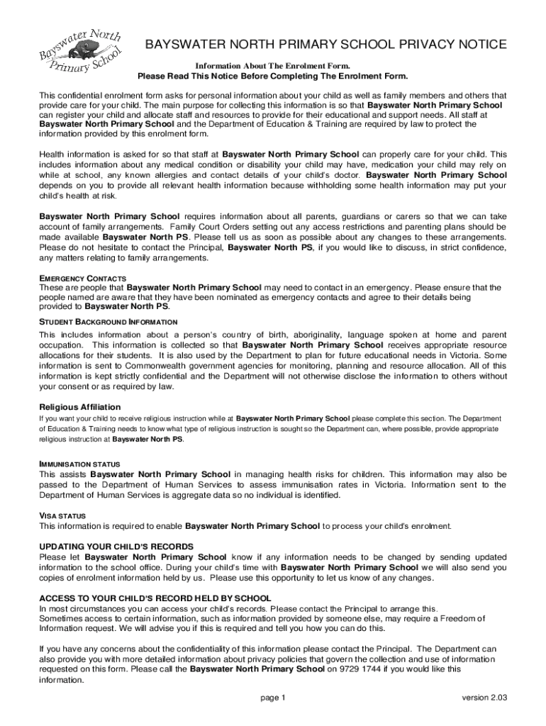 Fillable Online bayswaternorth vic edu School Strategic Plan template ...