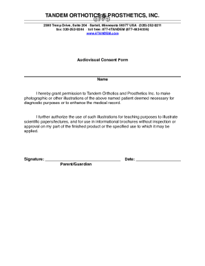 Fillable Online Audiovisual Consent Form Fax Email Print - pdfFiller