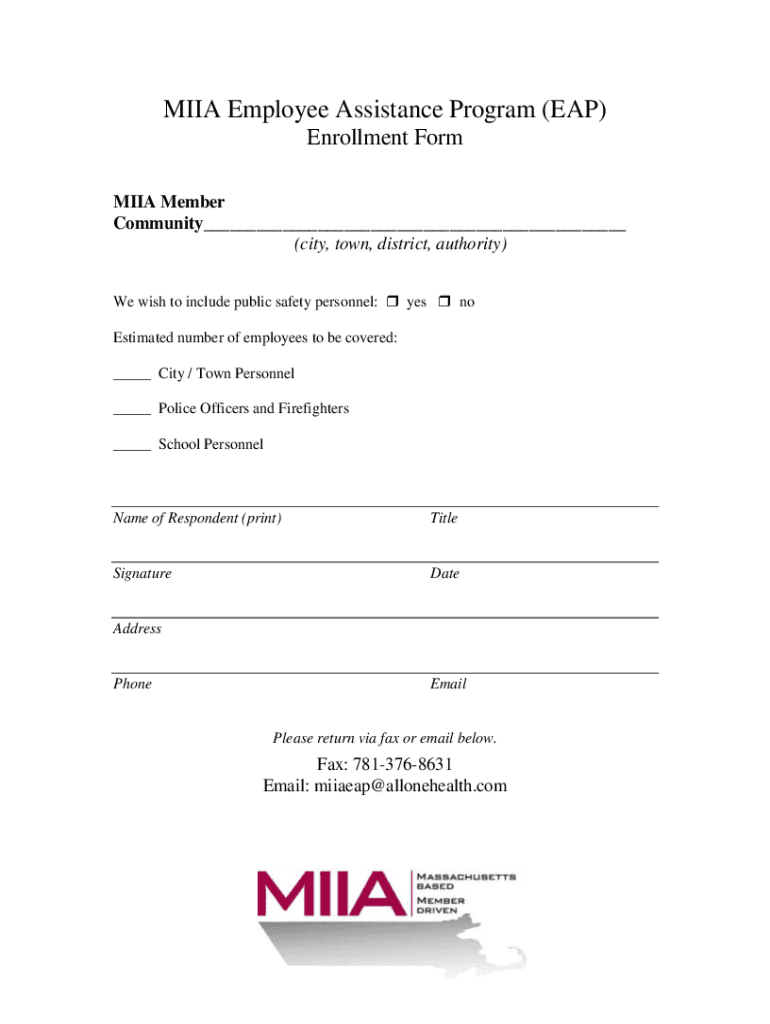 Fillable Online Fillable Online EAP Enrollment Form - AllOne Health Fax ...