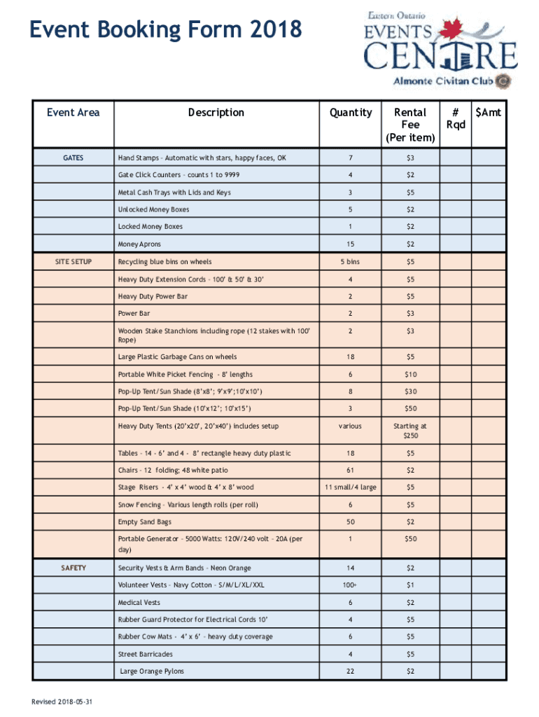 Fillable Online Event Booking Form Template Word - SampleTemplatess ...