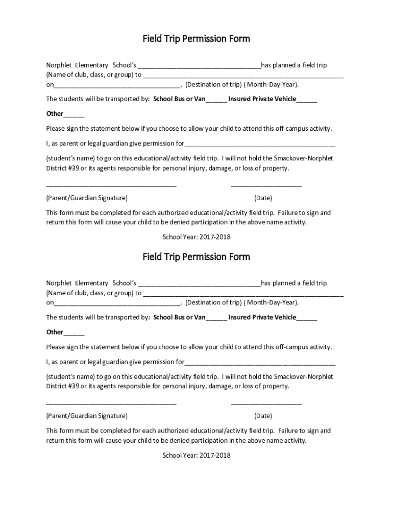 Fillable Online NES Field Trip Form Fax Email Print - pdfFiller