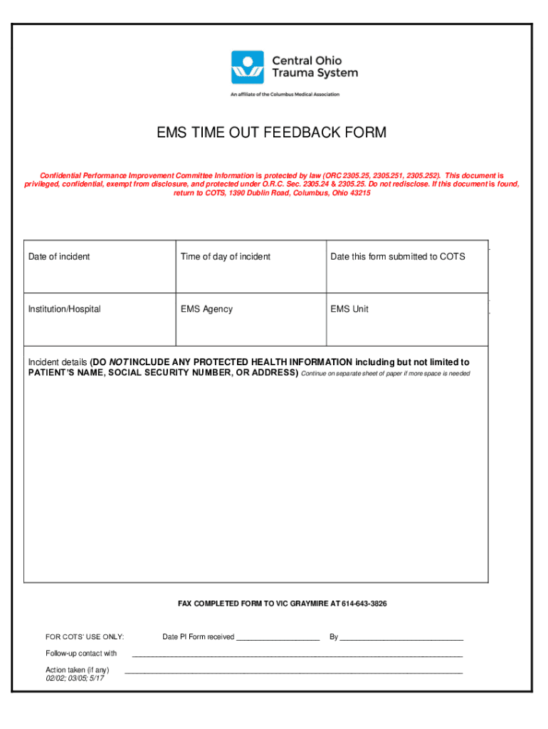 Fillable Online How to improve EMS patient handoffs at emergency ...