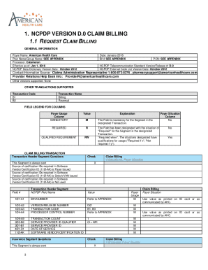 Fillable Online 1. NCPDP VERSION D CLAIM BILLING/CLAIM REBILL TEMPLATE ...