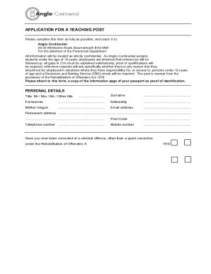 Fillable Online Teachers-job-application-form Fax Email Print - pdfFiller