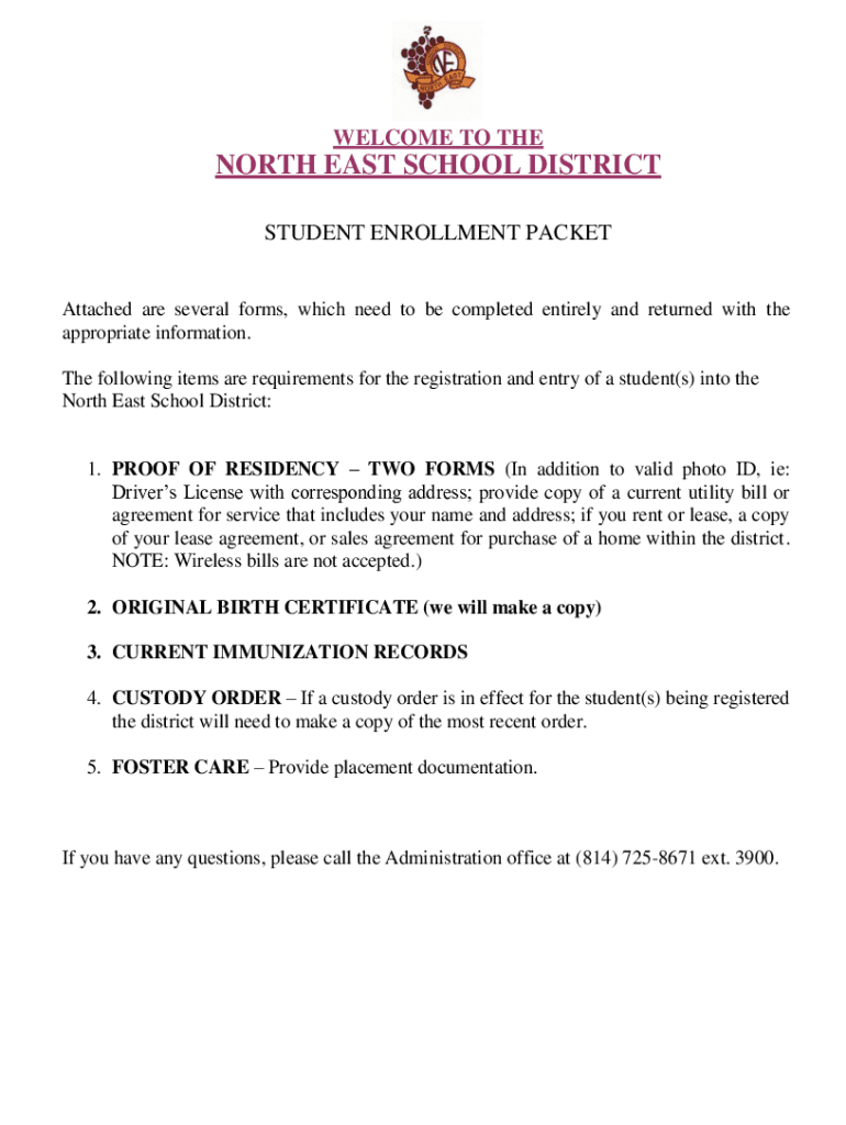 Fillable Online Enrollment Information / New Student Enrollment Forms Fax Email Print - pdfFiller