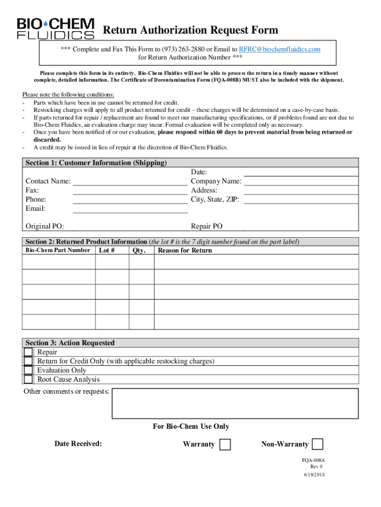 Fillable Online FREE 10+Sample Return Authorization Forms in MS WordPDF ...