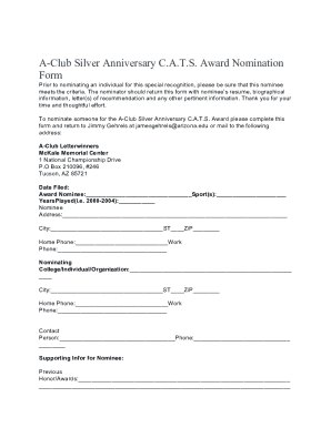 Fillable Online ACS National Awards: Nominations - American Chemical ...