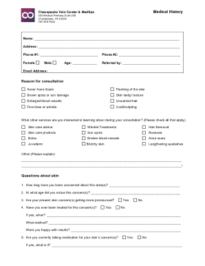 Fillable Online Medical History Intake Form.docx Fax Email Print - pdfFiller