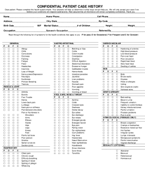Fillable Online Confidential Patient Case History - Vortala Fax Email ...