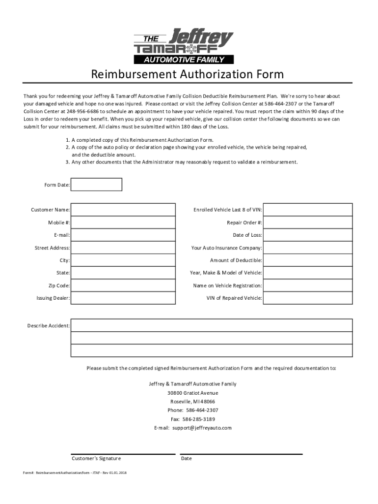 Fillable Online Authorization Letter To Claim ReimbursementTemplates at ...