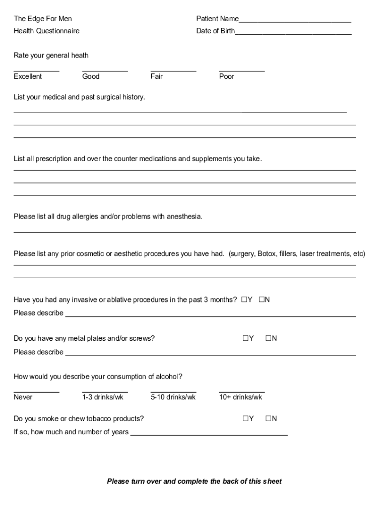 Fillable Online Patient medical and surgical history form - Houston ...