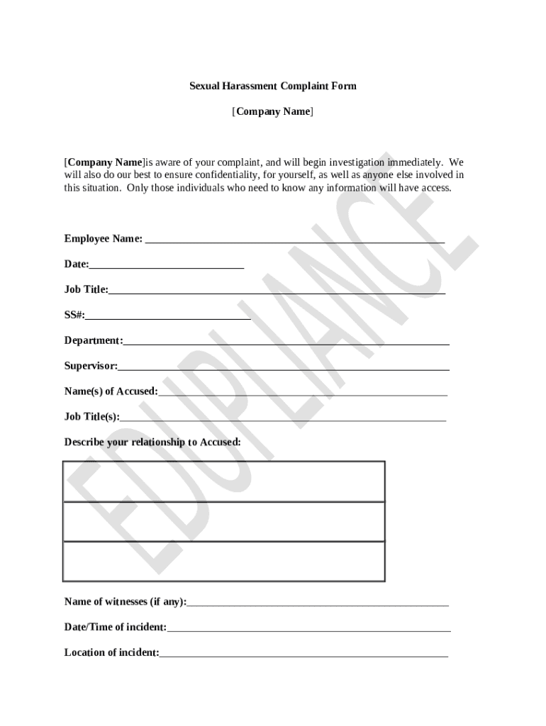 How to Deal With an Employee Sexual Harassment Complaint Doc Template ...