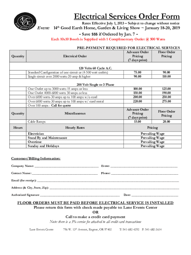 Fillable Online Electrical Order Sheet. Electrical Fax Email Print ...