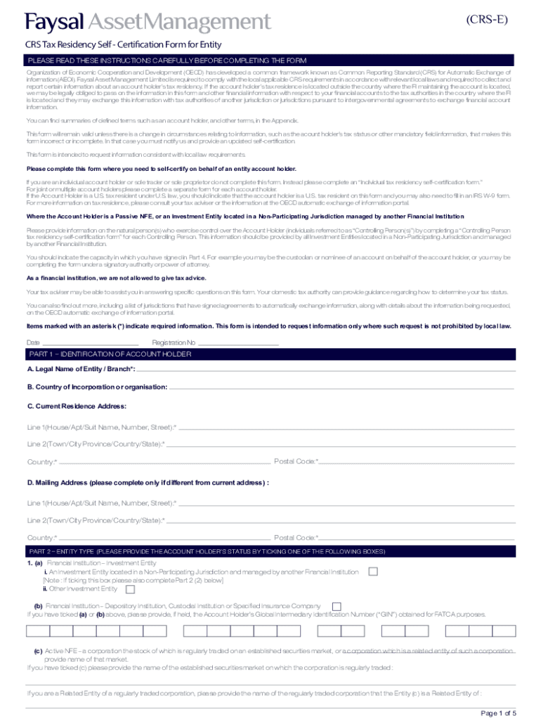 Fillable Online INSTRUCTIONS CRS Individual Self Certification Form fillable-online-instructions-crs-individual-self-certification-form
