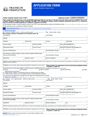 Fillable Online Franklin Temple Ton Shariah FundS Application Form for ... Fax Email Print ...
