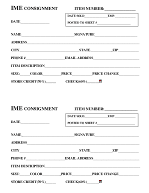Fillable Online CONSIGNMENT FORM.pdf Fax Email Print - pdfFiller