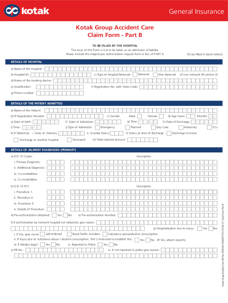 Fillable Online Health Insurance - Claim Form - Part B Fax Email Print ...