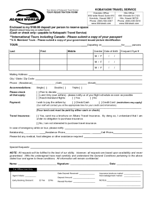Fillable Online 2019 Tour Registration Form.pub Fax Email Print - pdfFiller