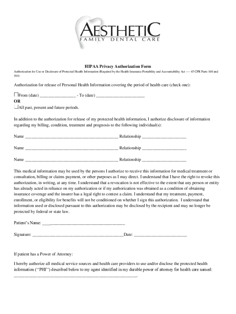 Fillable Online HIPAA Authorization Form (WordPDF)AuthorizationsHHS ...
