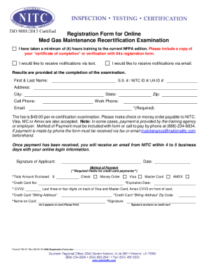 Fillable Online Registration Form for Online Med Gas Maintenance ...