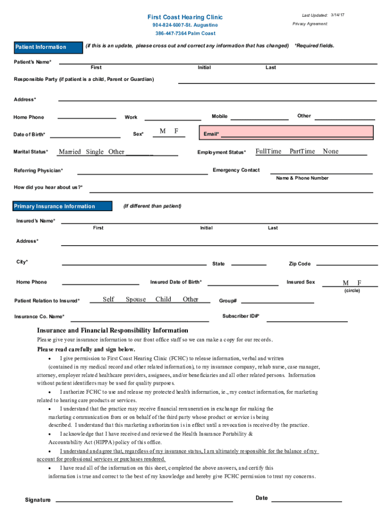 Fillable Online Intake Sheet (Patient) Fax Email Print - pdfFiller