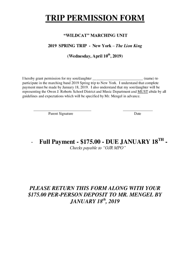 Fillable Online FREE 21+ Field Trip Permission Forms in PDF Ms Word XLS ...