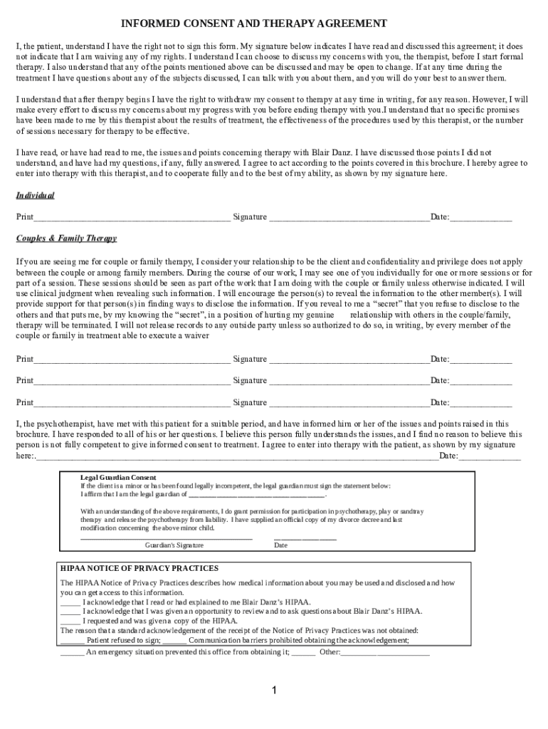 Fillable Online Telemental Health Informed Consent Form - Comprehensive ...