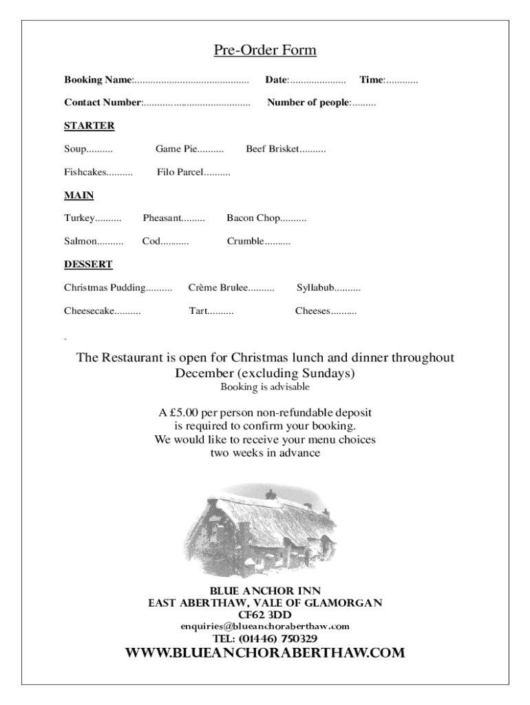 Fillable Online Pre Order Book Form TemplateJotForm Fax Email Print ...