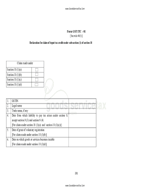 Fillable Online ITC 01 - Step by Step Guide to File a form to claim ITC ...