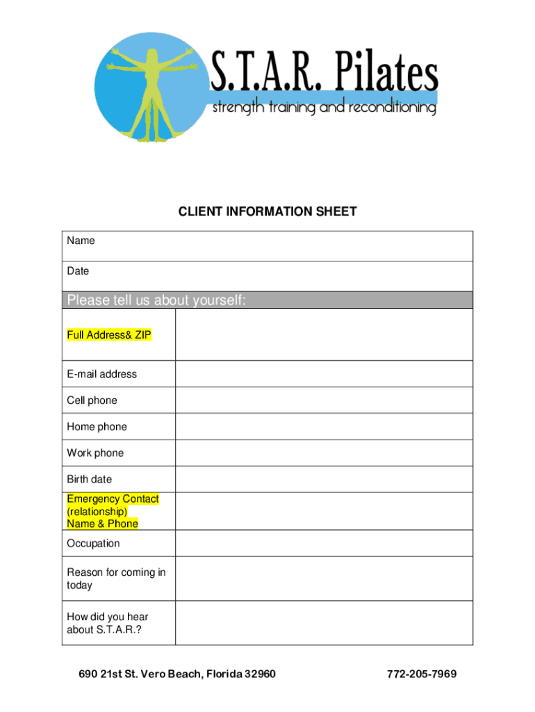 Fillable Online CLIENT INFORMATION FORM - Insight Counselling Services ...