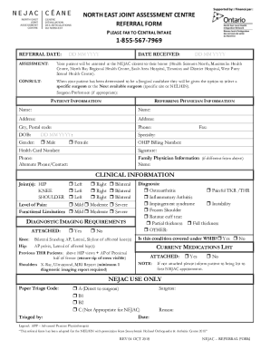 Fillable Online north east joint assessment centre referral form ...