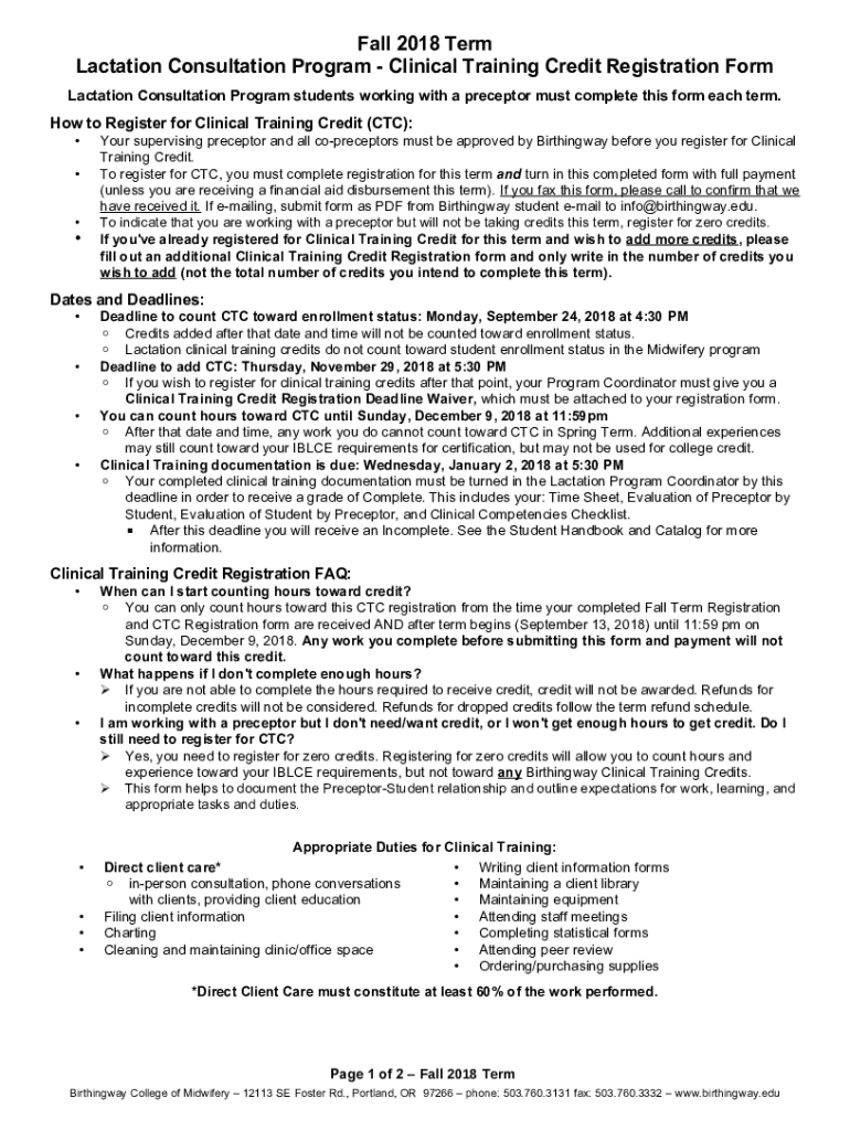 Fillable Online Lactation Education Resources - Lactation Consultant ...