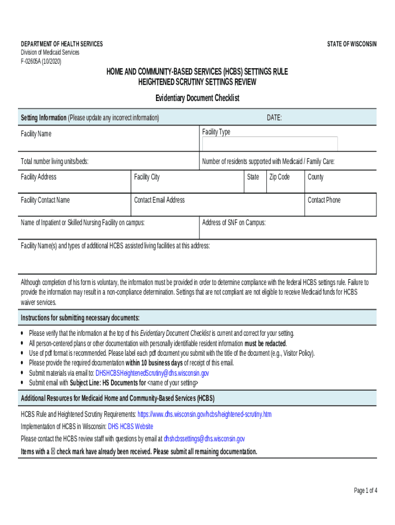 HCBS Settings Rule - Heightened Scrutiny Settings Review - Evidentiary ...