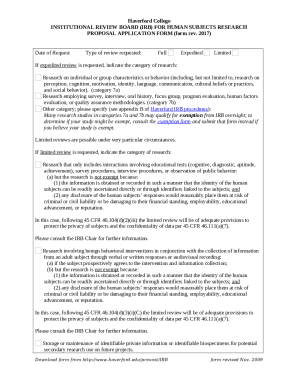 Haverford College IRB proposal Doc Template | pdfFiller