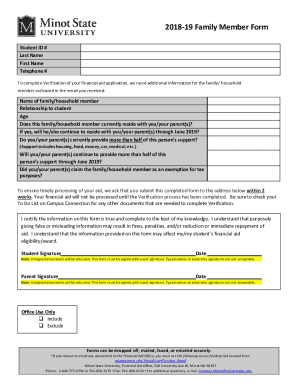 Fillable Online 2018-19 Family Member Form Fax Email Print - pdfFiller