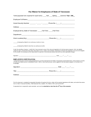 Fillable Online State of TN Employee Form.doc Fax Email Print - pdfFiller