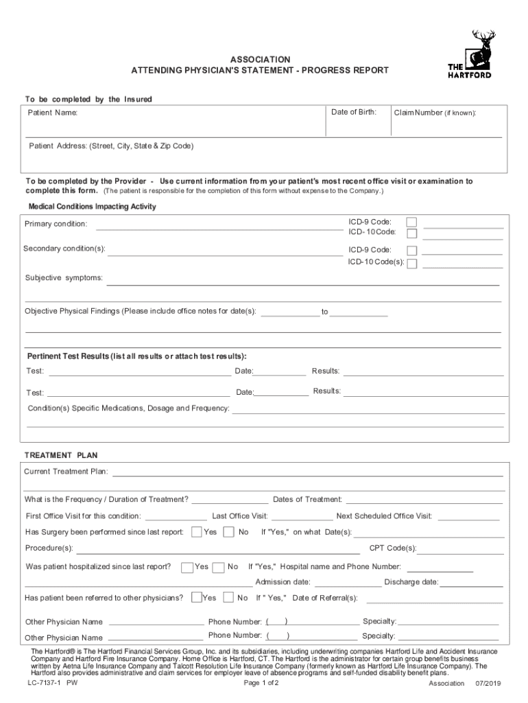 Fillable Online LC-7137 attending physicain's statement of continued ...
