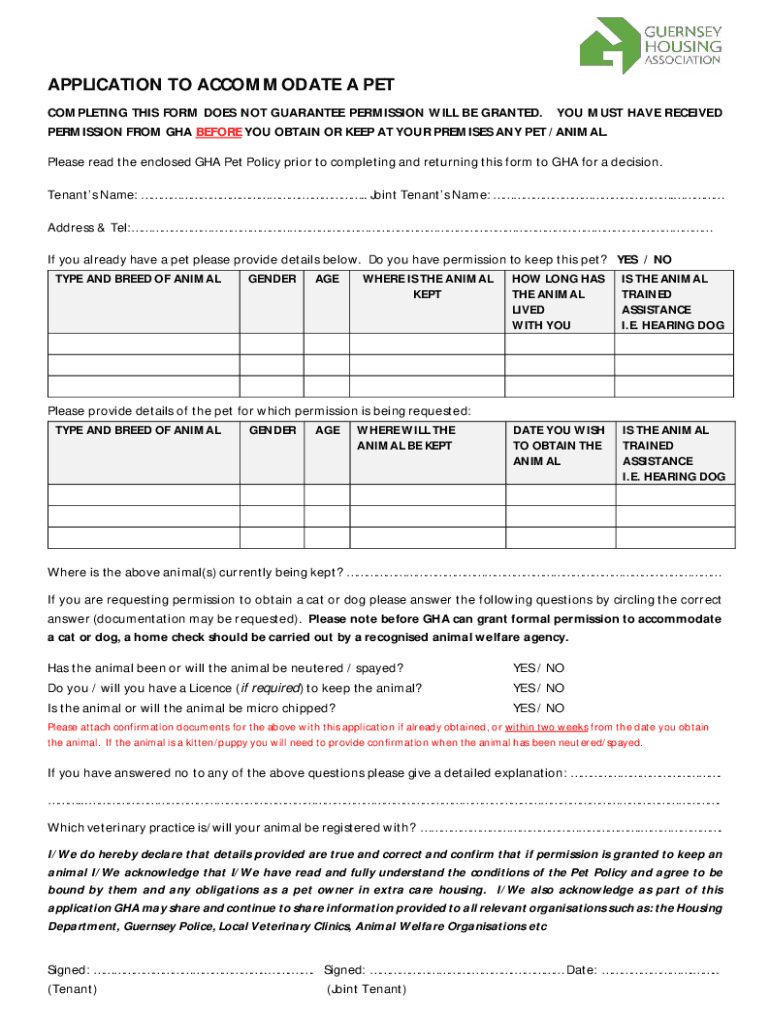 Fillable Online Pet application form.docx Fax Email Print - pdfFiller